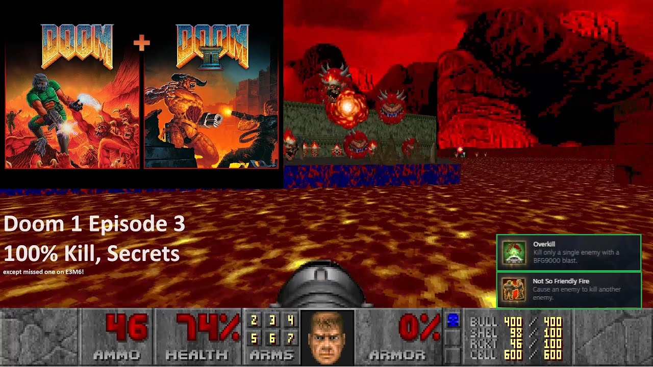 Doom + Doom II: Doom1 Episode 3 Ultra Violence Playthrough with commentary - YouTube