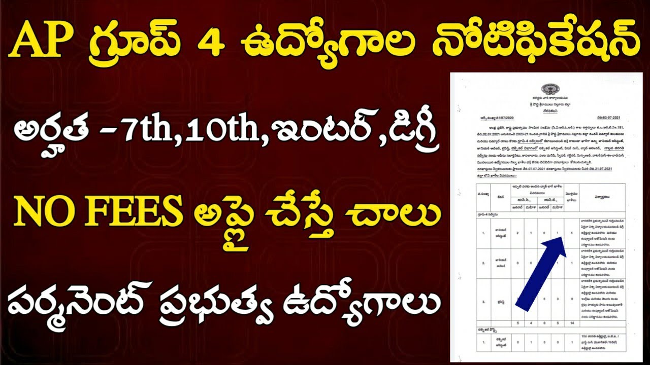 Ap గ్రూప్ 4 ఉద్యోగాలు విడుదల || Ap group 4 jobs || ap jobs - YouTube