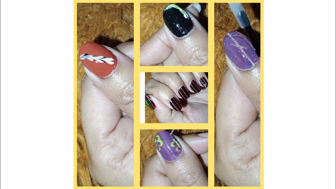 5 simple nail art designs || easy and simple nail art designs|| nail ...