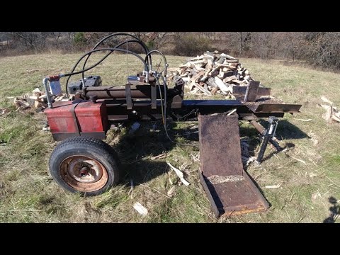 homemade log splitter with log lift - YouTube