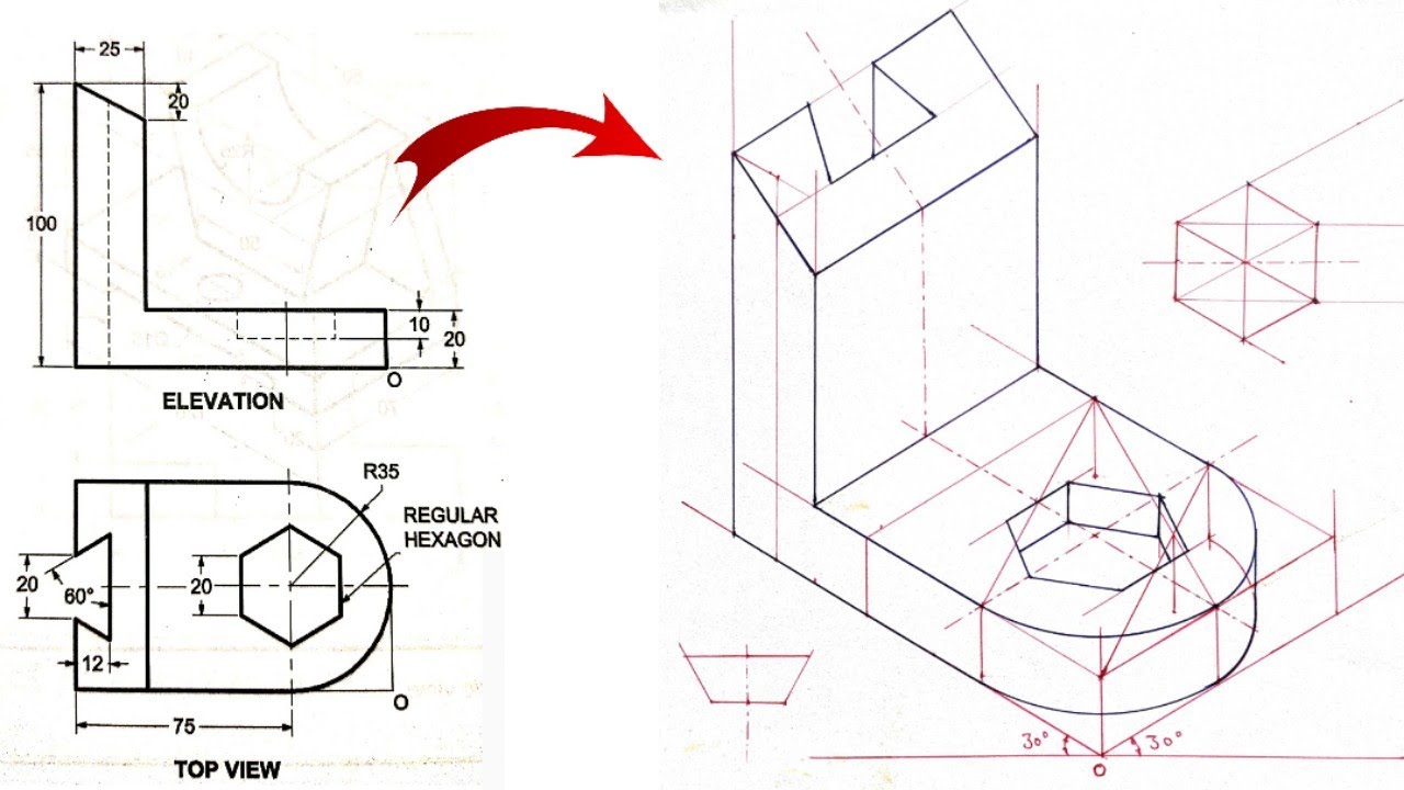 Isometric Views Engineering Drawing | Isometric Views | Isometric ...