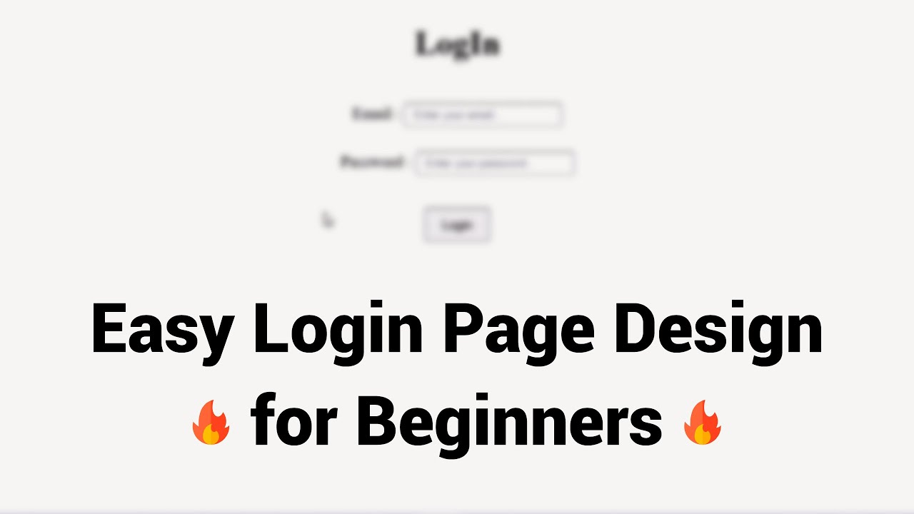 Easy Login Page Design | HTML CSS Tutorial for Beginners - YouTube