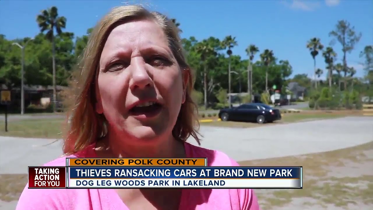 Thieves ransacking cars at brand new park in Lakeland - YouTube