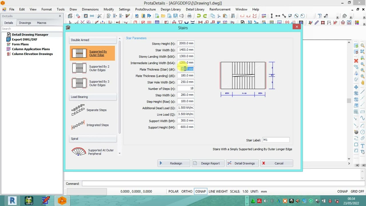Design of staircase using protaStructure - YouTube