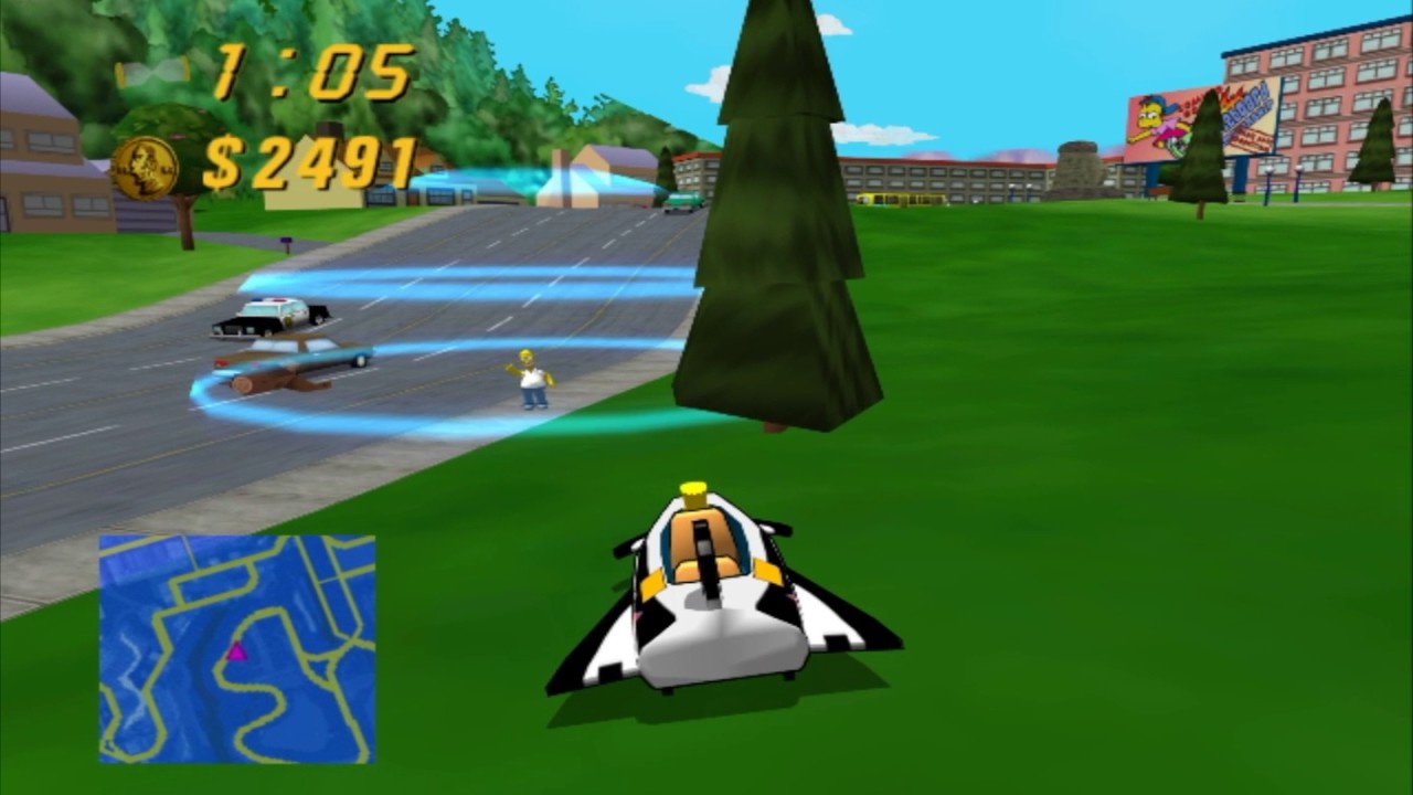 The Simpsons Road Rage (GameCube) Evergreen Terrence Gameplay - YouTube
