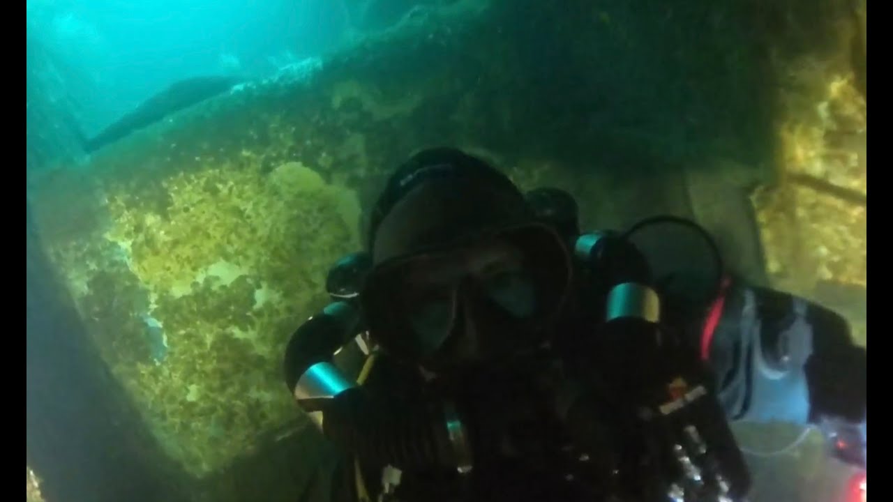 Traverse through the Yukon wreck from the engine room to the bow - YouTube