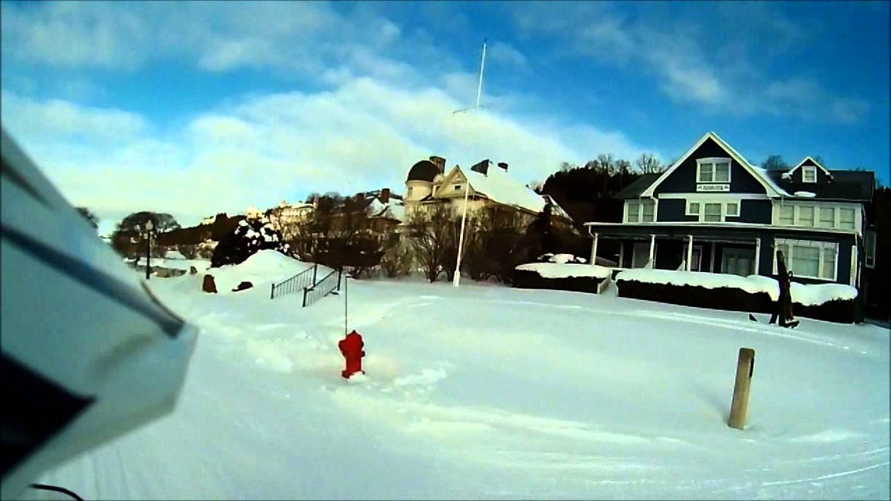 Mackinac Island Snowmobiling - YouTube