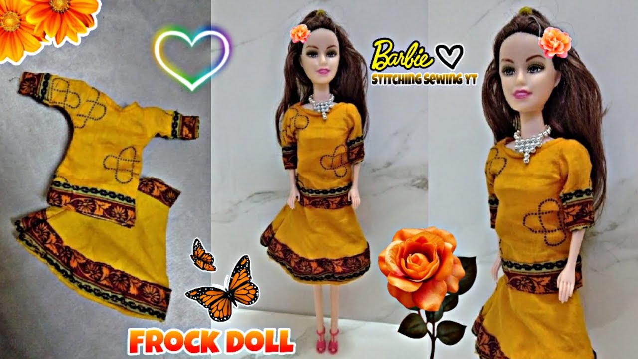 Doll Frock 👗 | How to make doll frock 🌼 Beautiful Stitching Sewing YT🧡🌼 ...