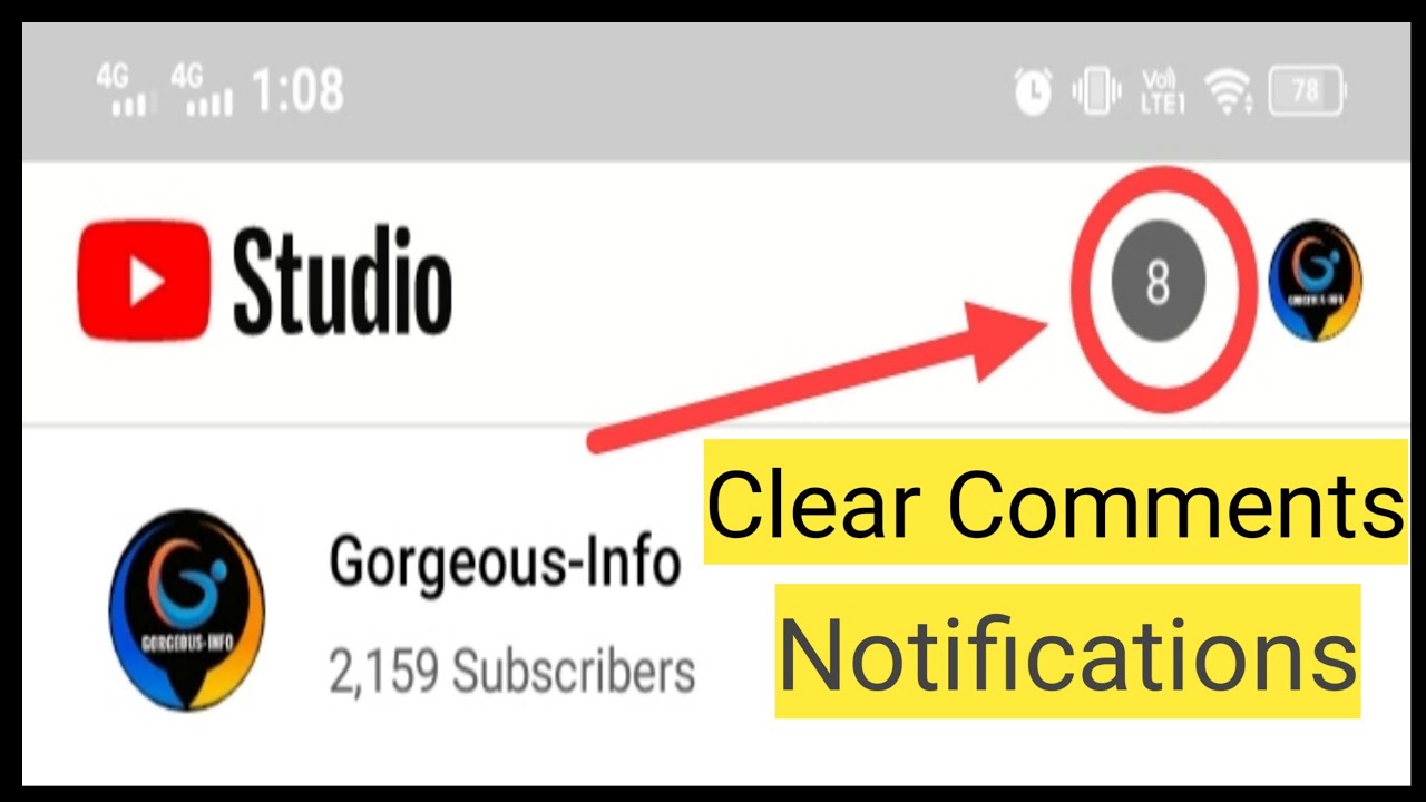 How to clear notifications of comments in YT Studio App - YouTube