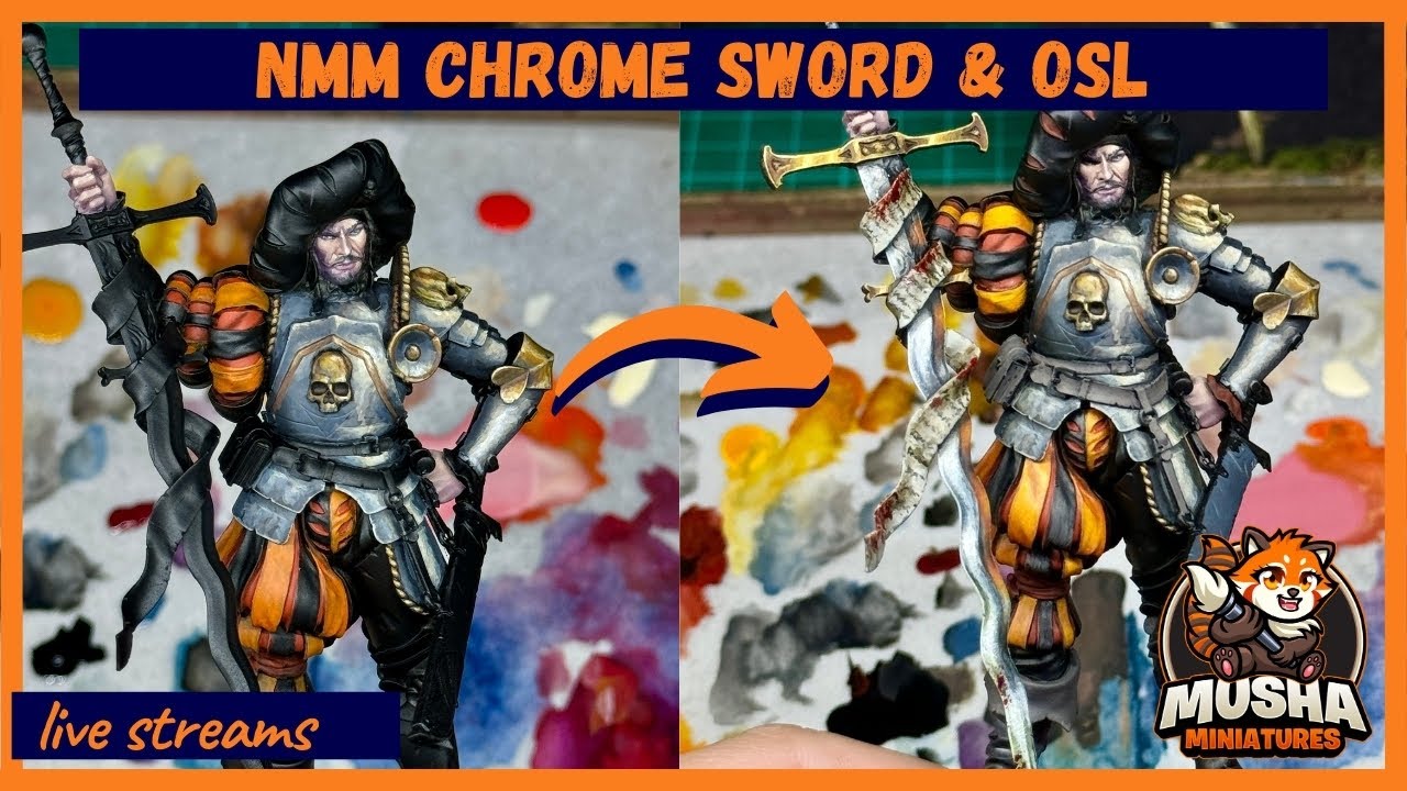 Painting Miniature - NMM Chrome Silver Sword, OSL, and Gold Detailing ...