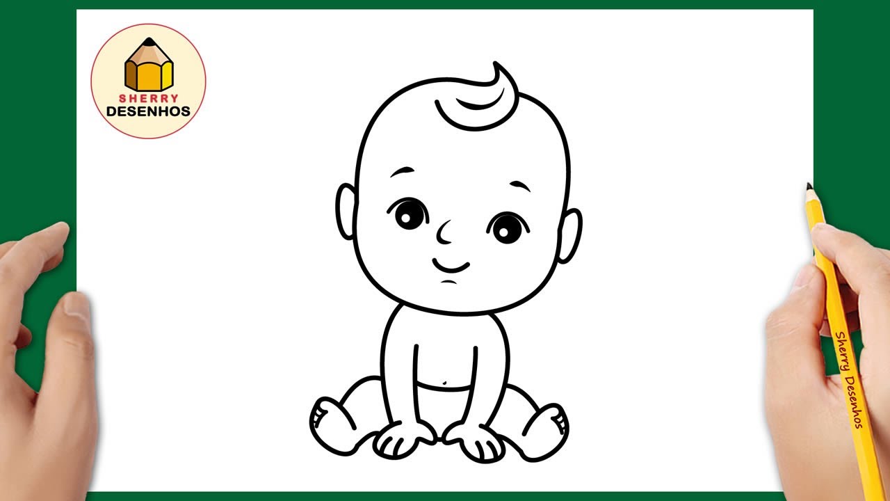 Como desenhar um bebê fácil | Como desenhar um recém-nascido | Desenhos ...