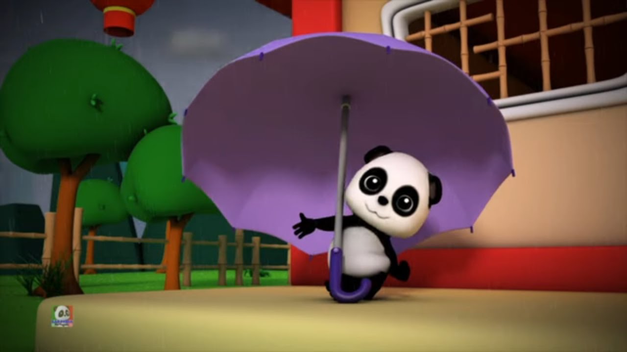 bebê bao panda | Chuva chuva vá embora | canções de rima | Rain Rain Go ...