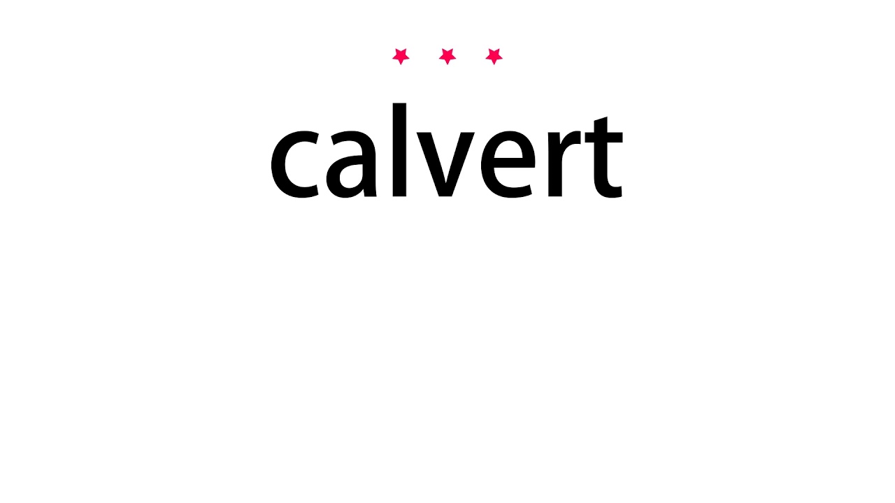 How to pronounce calvert - Vocab Today - YouTube