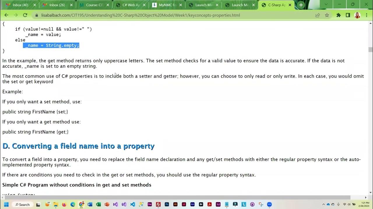 C sharp properties and records - YouTube