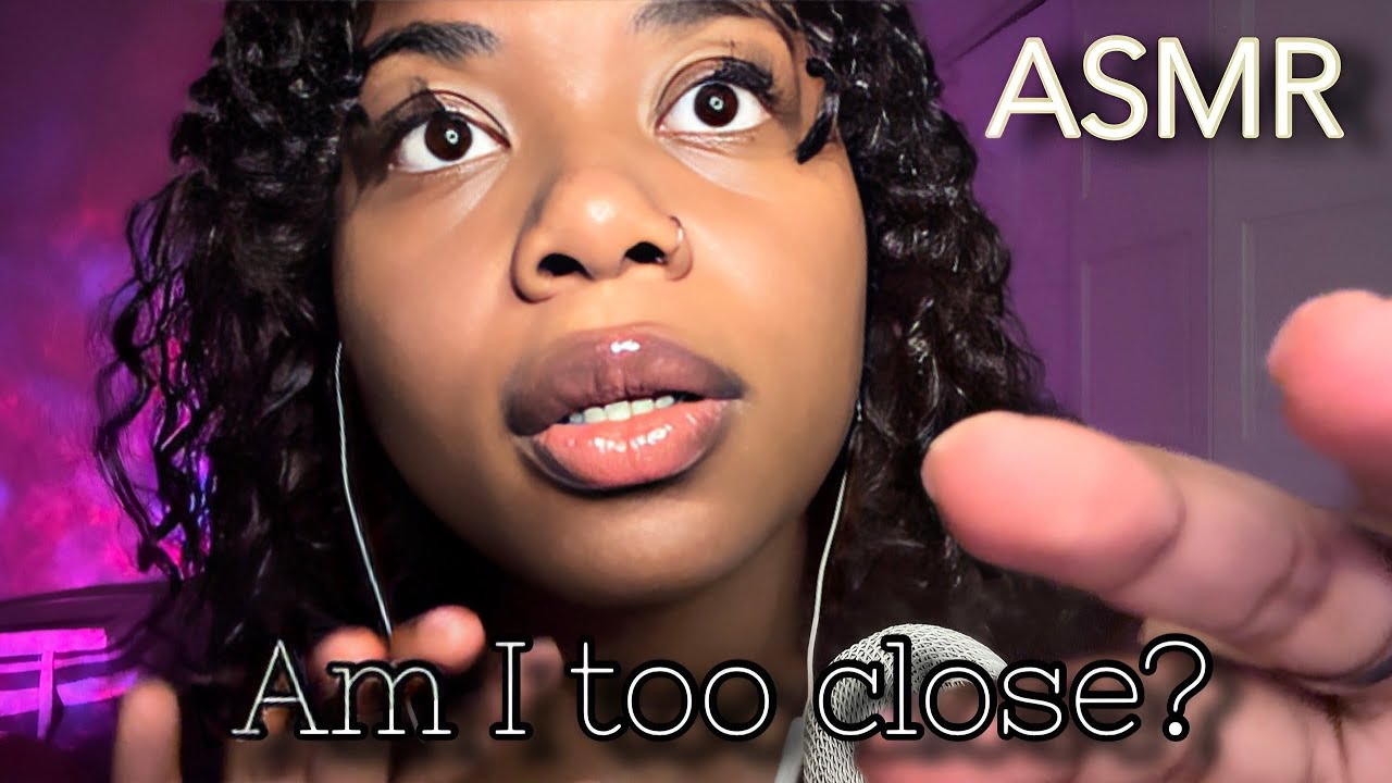 ASMR🎙️| extremely up close and personal👁️whispers👂🏾 and face rubbing 🏾💙 ...