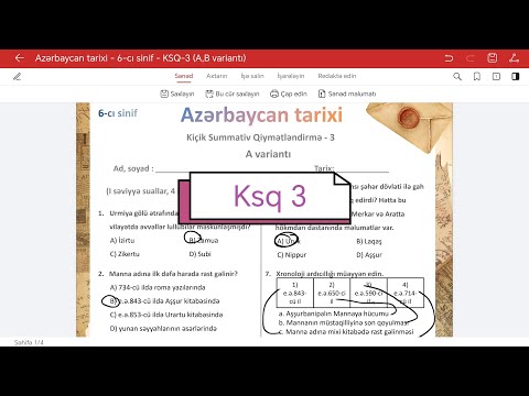 6 cı sinif Azərbaycan tarixi kiçik summativ 3. #6cısinif #ksq3 #tarixksq 