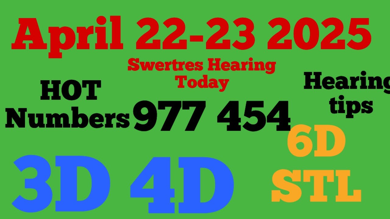 Swertres Hearing Guide Tips 3D 4D 6D and STL April 22-23,2025 - YouTube