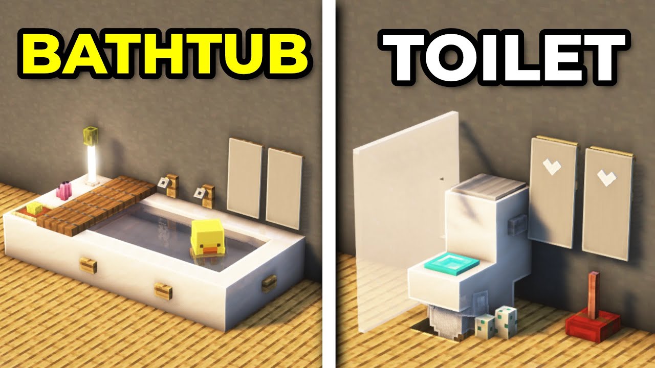 MINECRAFT: 10 Modern Bathroom Ideas And Hacks! - YouTube