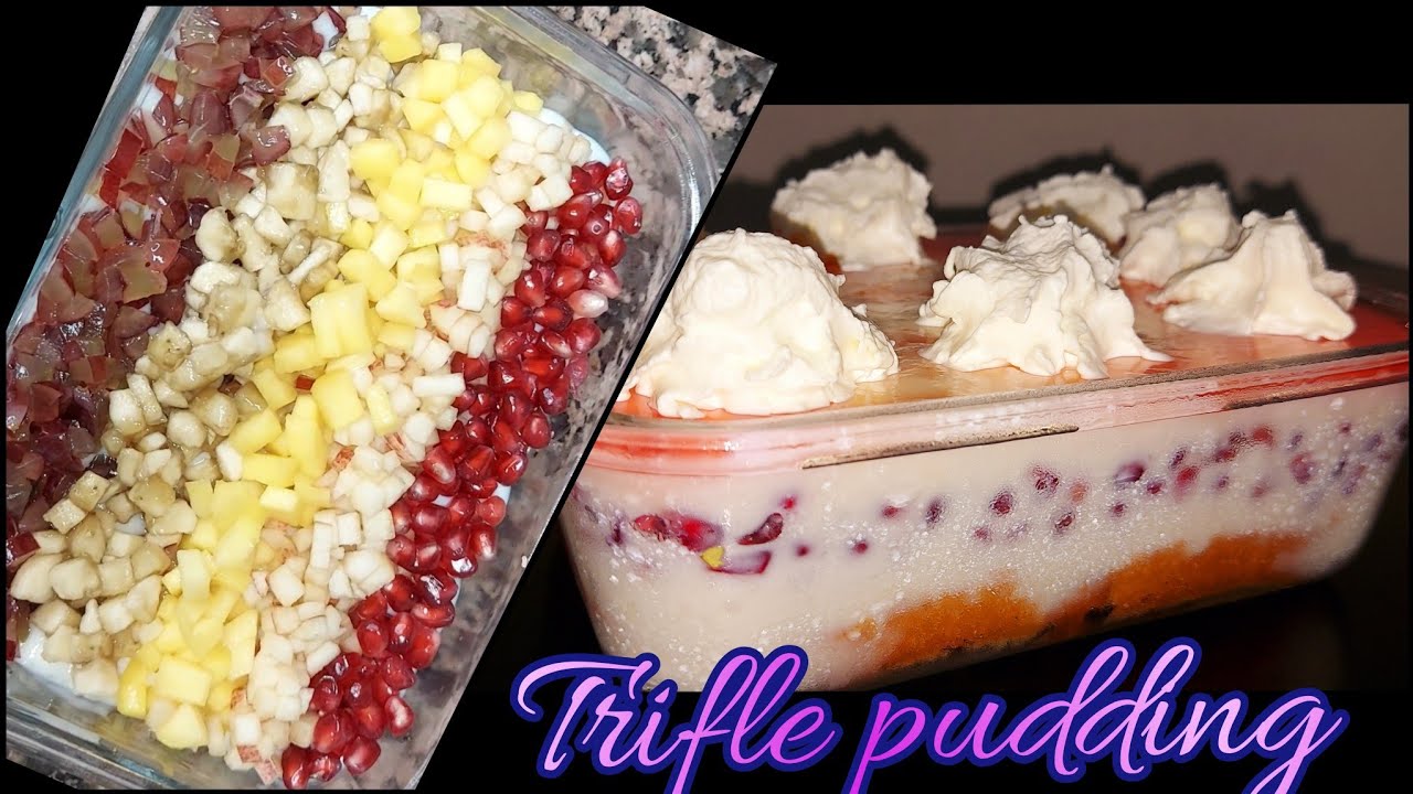 Fruit custard trifle pudding recipe|Trifle pudding ||three layer ...