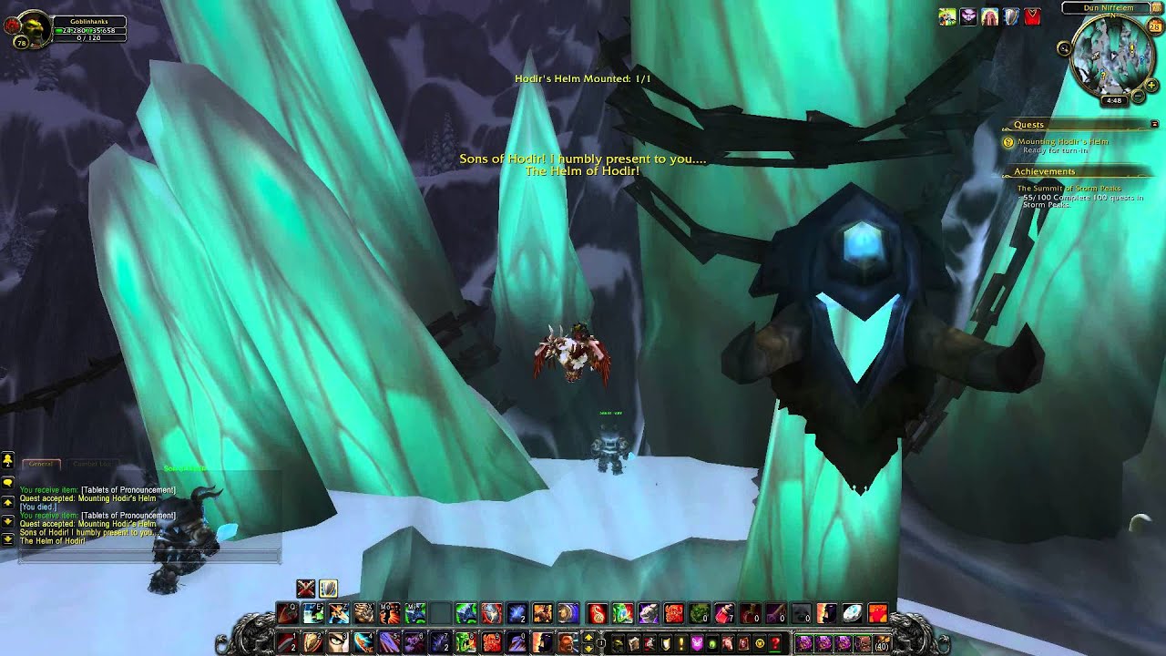 WotLK - The Storm Peaks - Mounting Hodir's Helm - YouTube