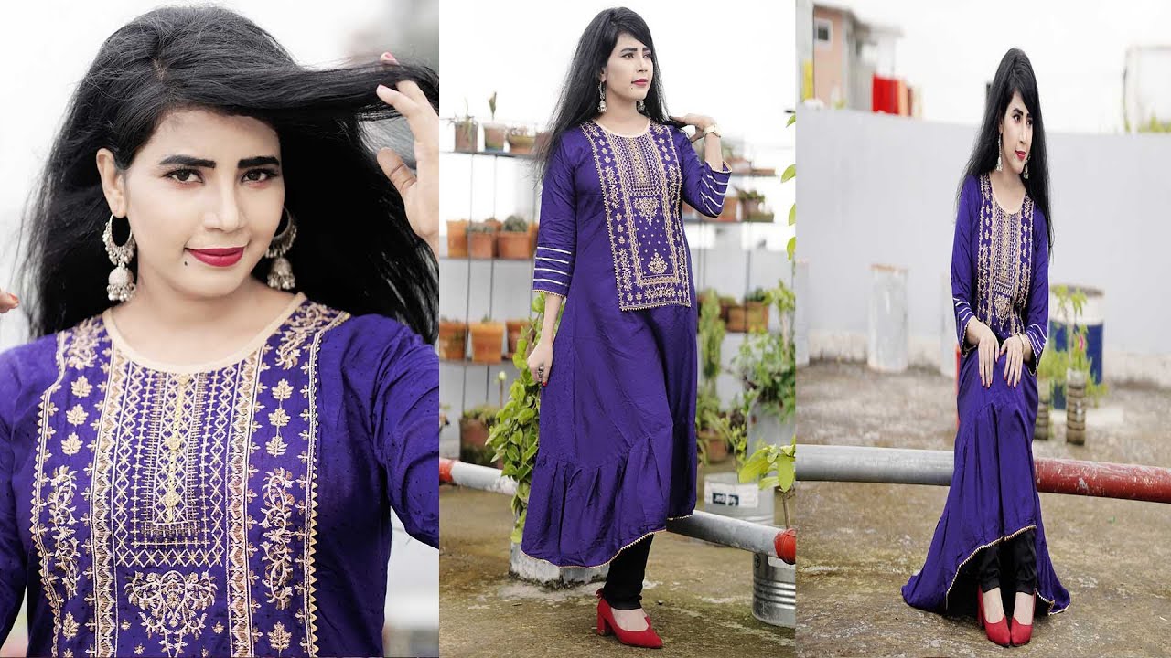 Long kurti | kurti dress | one pis | kamiz | Hridima's Closet - YouTube