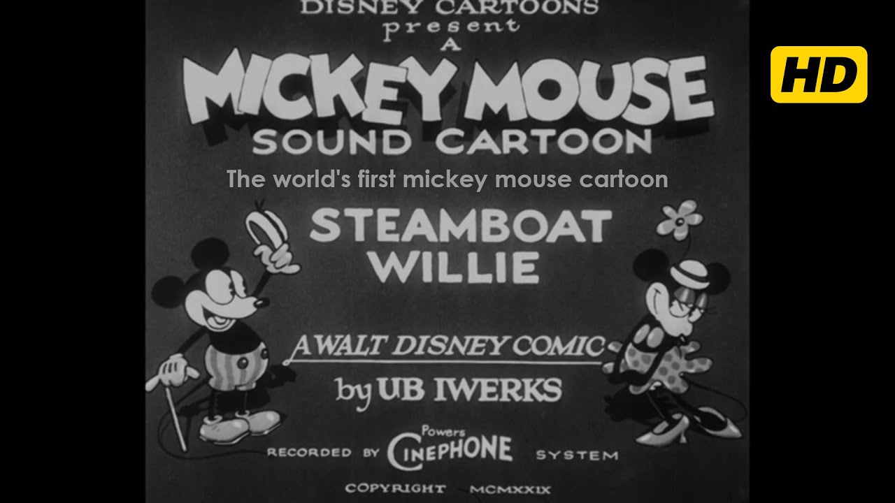 Steamboat Willie | 1928 | The world's first mickey mouse cartoon | Walt ...