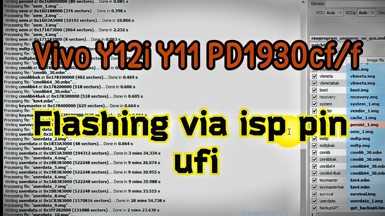 Vivo y12i y11 ( PD1930 ) bootloop flashing via ufi / flash isp / usb ...