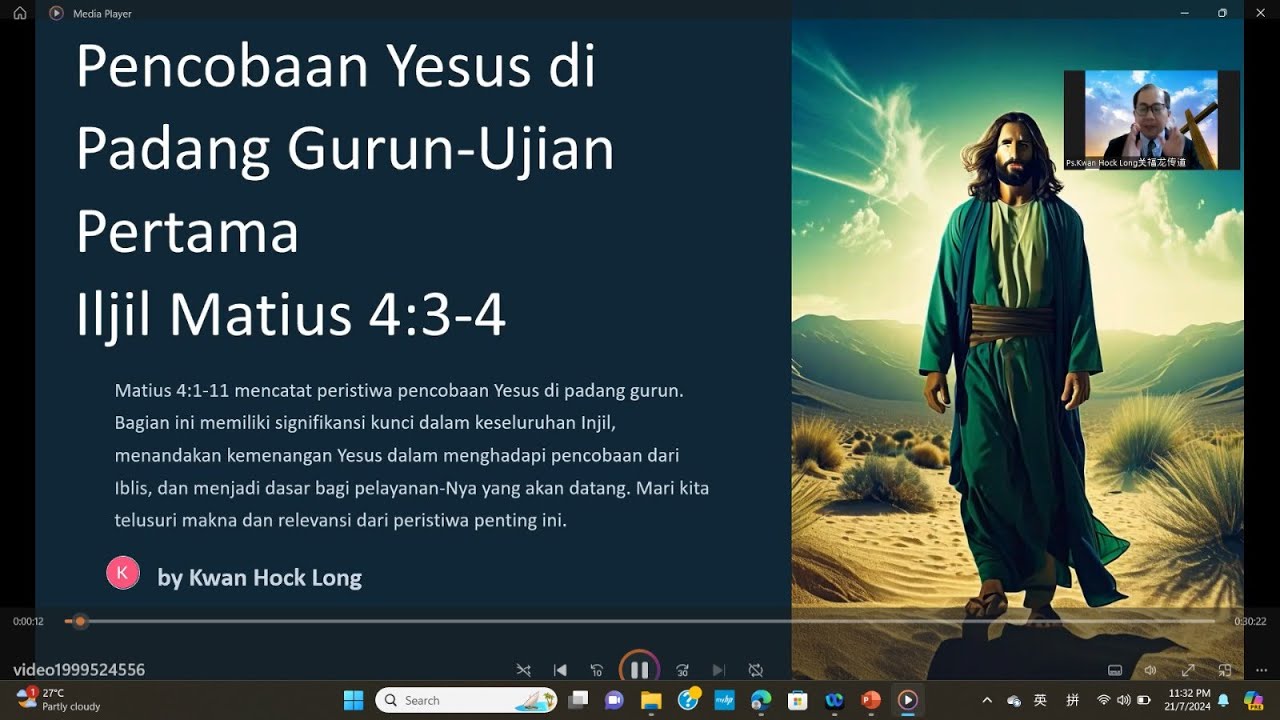 8. Pencobaan Yesus di Padang Gurun-Ujian Pertama Iljil Matius 4:3-4 ...