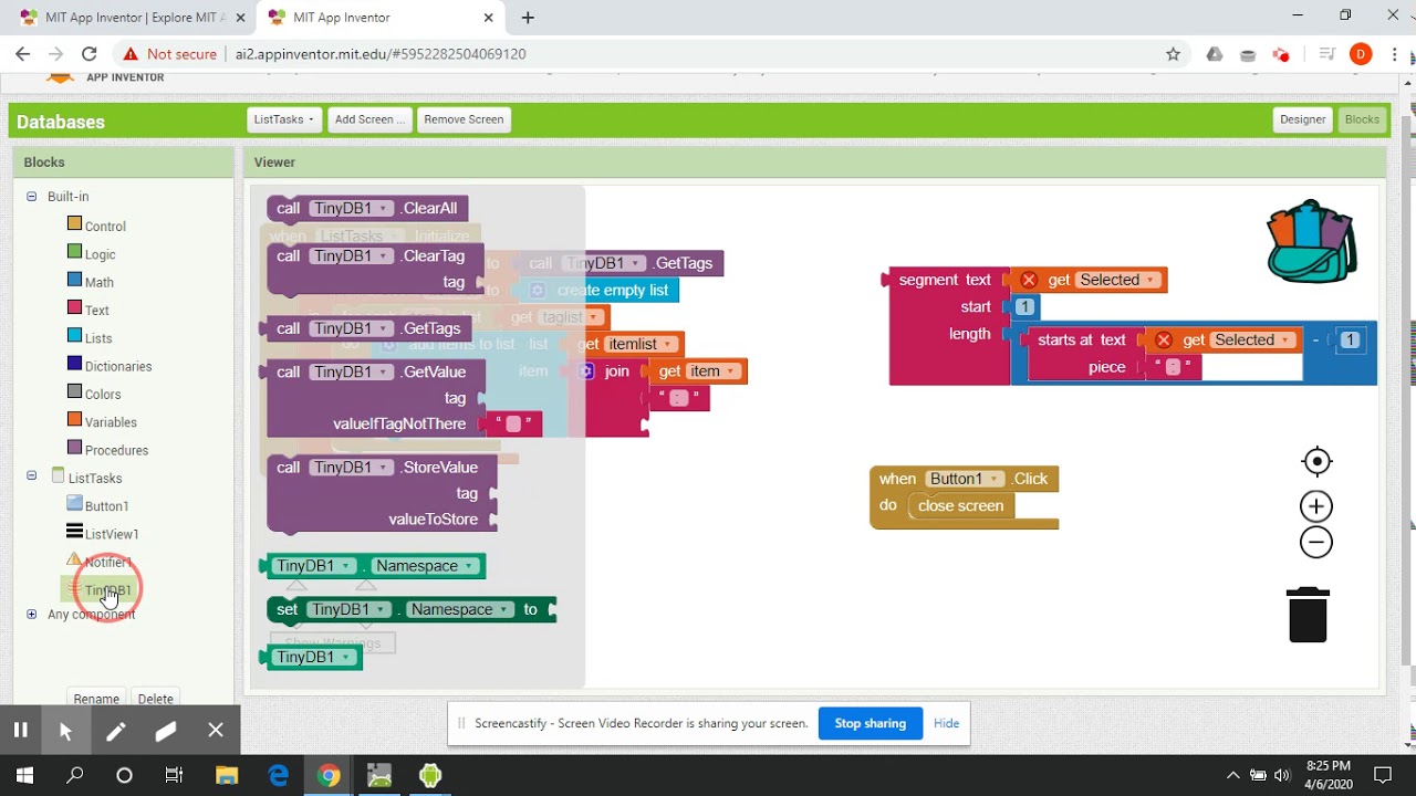 TinyDB - MIT App Inventor - YouTube