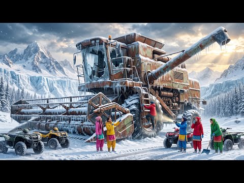 World's Biggest Frozen Harvester Found Under Snow! ❄️🚜 | 100-Year-Old Giant Machine Restoration 