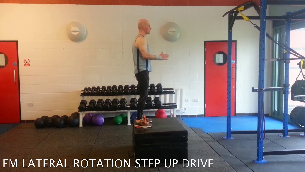 Functional Movement Lateral Rotational Step Up Drive - YouTube