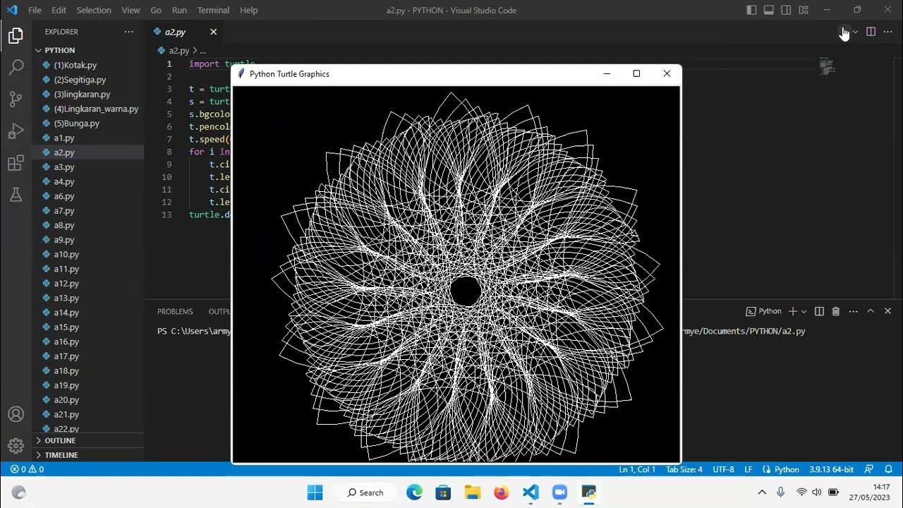 Amazing Design Python Turtle Graphics Python Turtle Graphics Spiral Design Python Tutorial