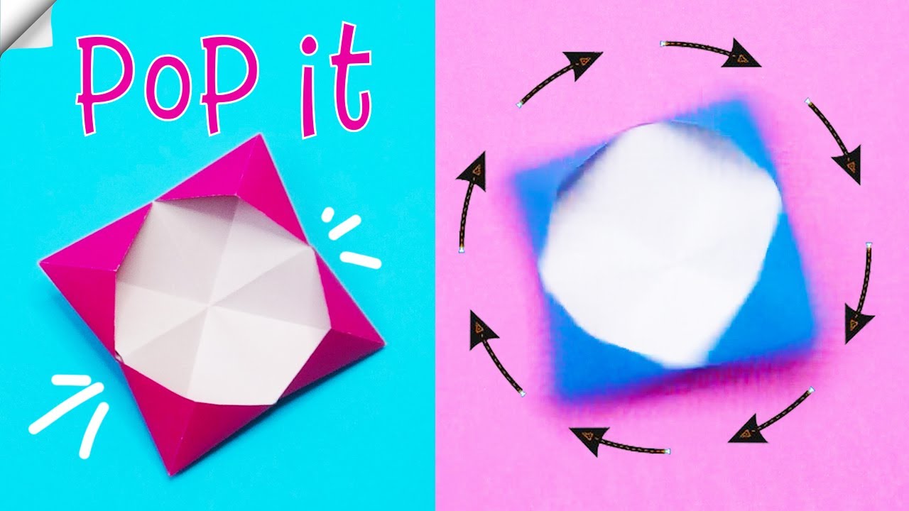 Spinning top + pop it | Paper toy antistress | DIY fidget paper toys ...