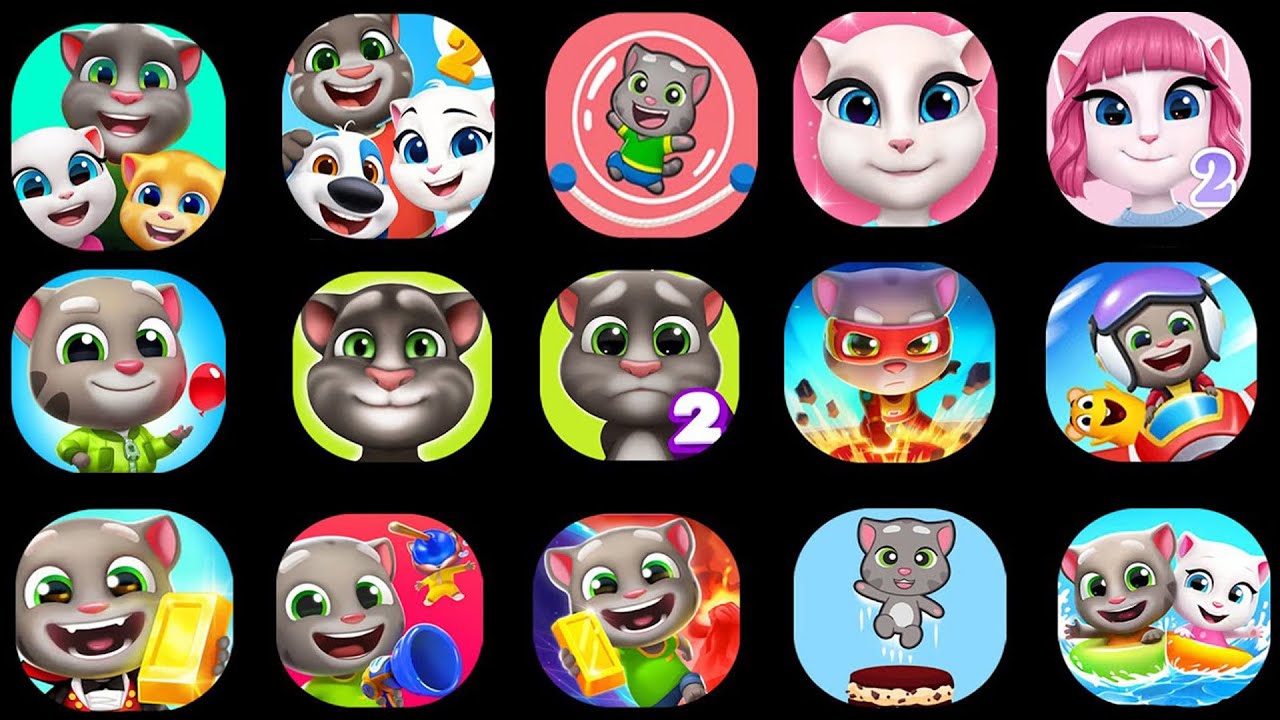 Talking Tom Friends2,Tom Hero,Tom Candy Run ,Tom Gold,Tom Fun Fair,Tom ...