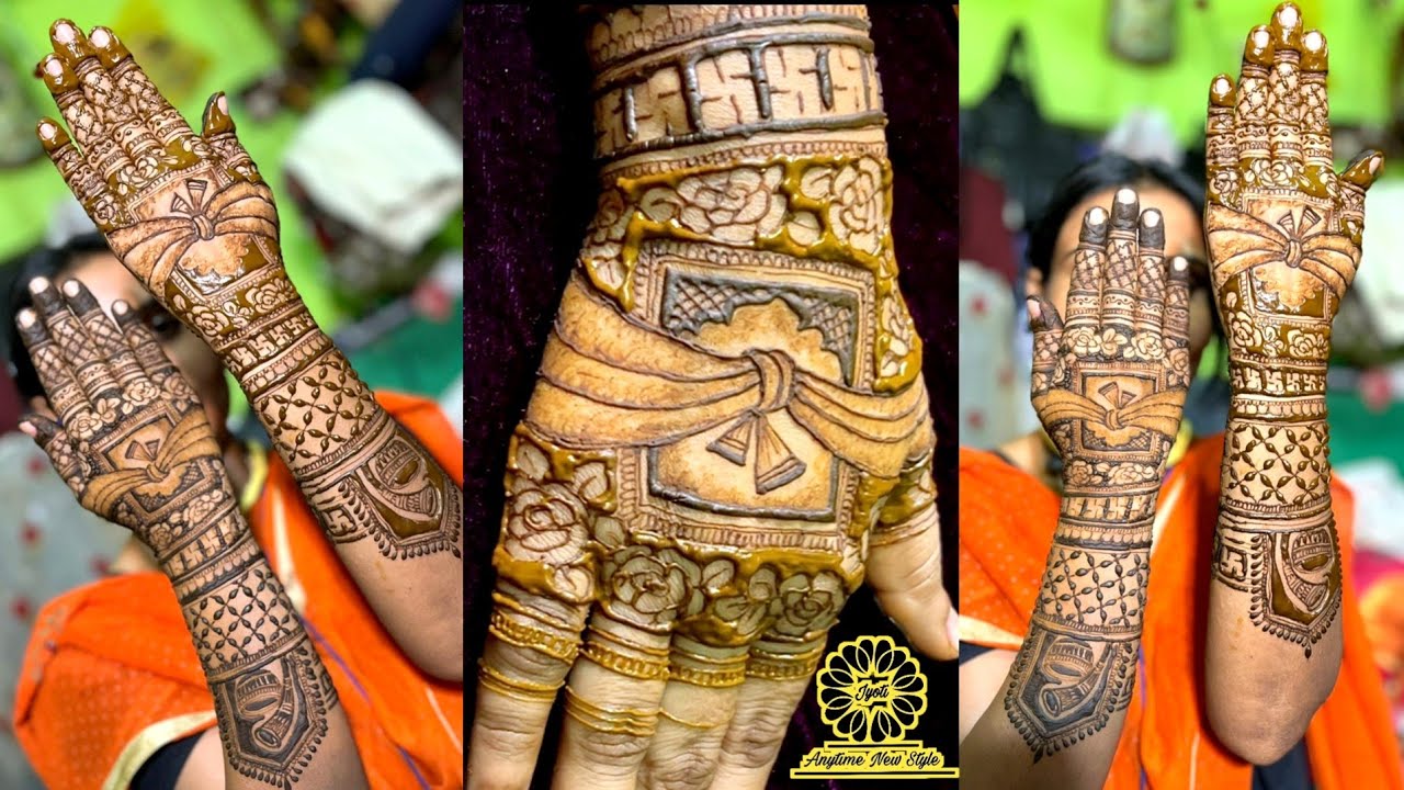 Detailed wedding theme bridal for back hands | elegant wedding mehandi ...