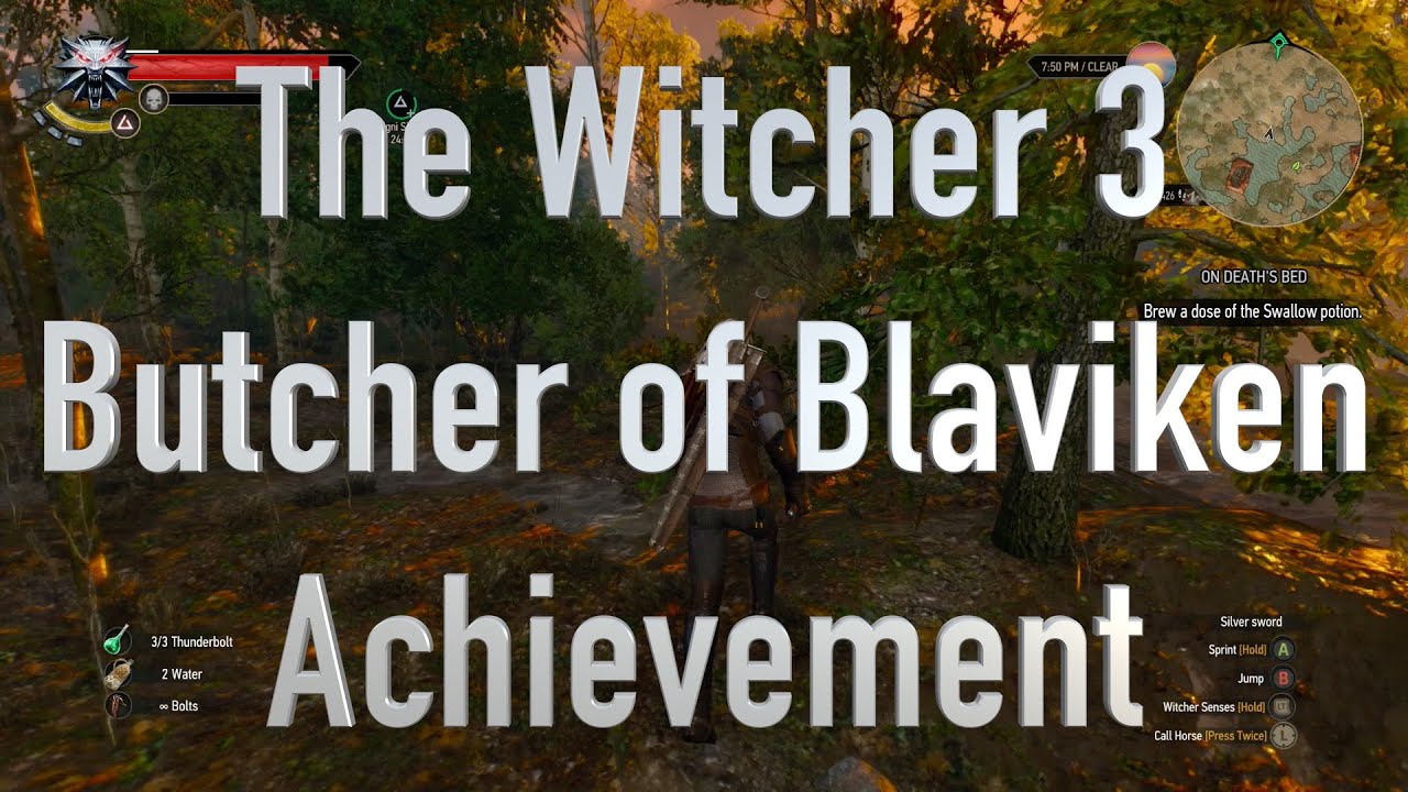 The Witcher 3 Butcher of Blaviken Achievement XBOX One - YouTube
