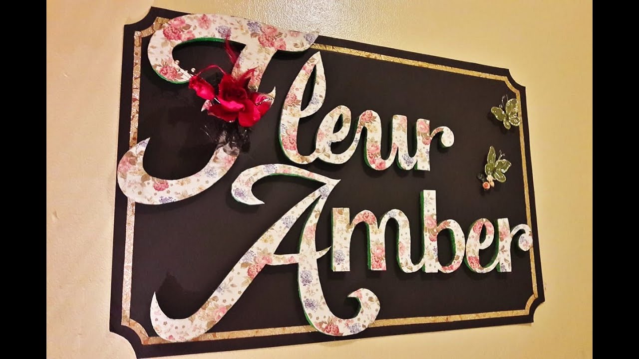 How to make a Wall Decor Name Plates | My hubby's DIY - YouTube