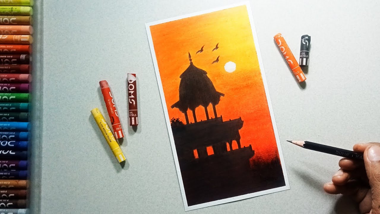 Stunning Monument Oil Pastel Timelapse - Easy to Follow Art Tutorial ...