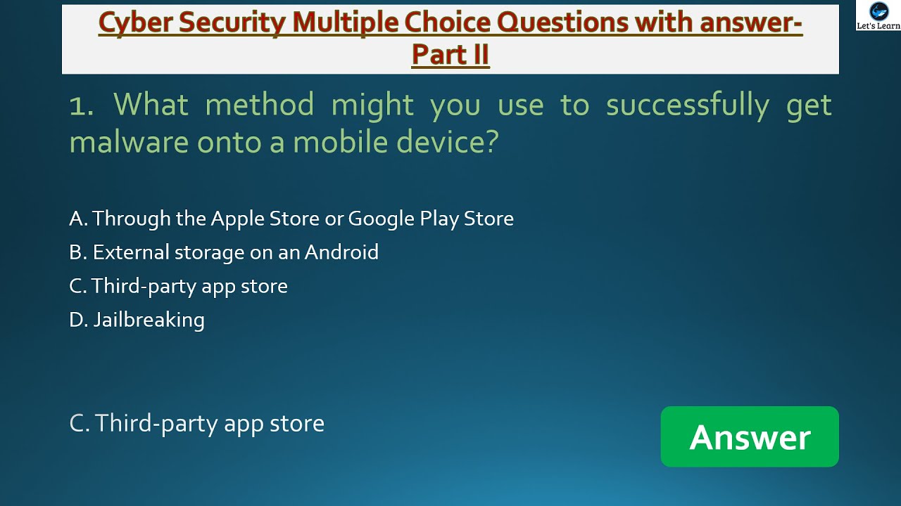 Multiple Choice Questions (MCQ) with answer on Cyber security (Pass CEH ...