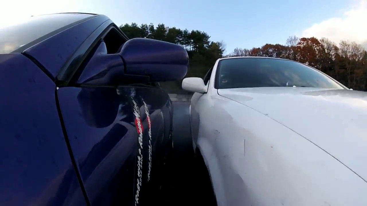 Husband and wife drift tandem on minami course, Ebisu Circuit from an ...