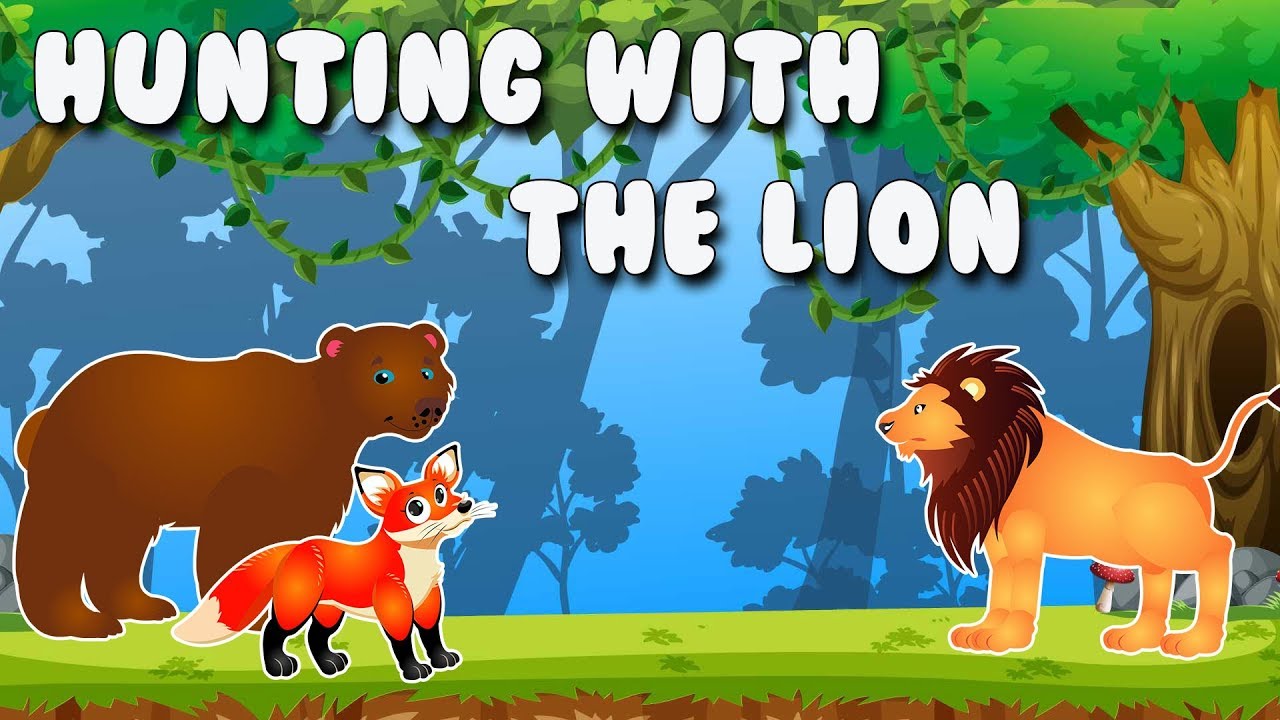 Hunting With The Lion Cartoon | Kids Bedtime Stories | English Story ...