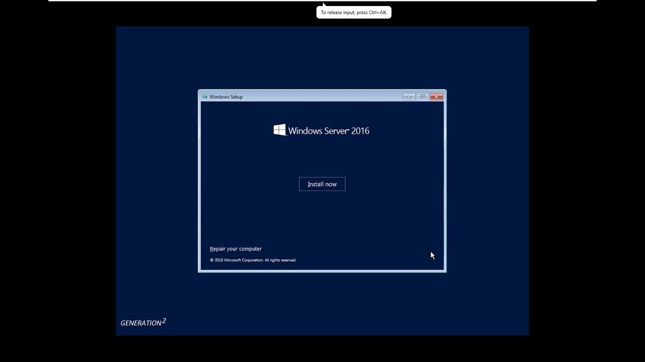 Installing Server 2016 1 - YouTube