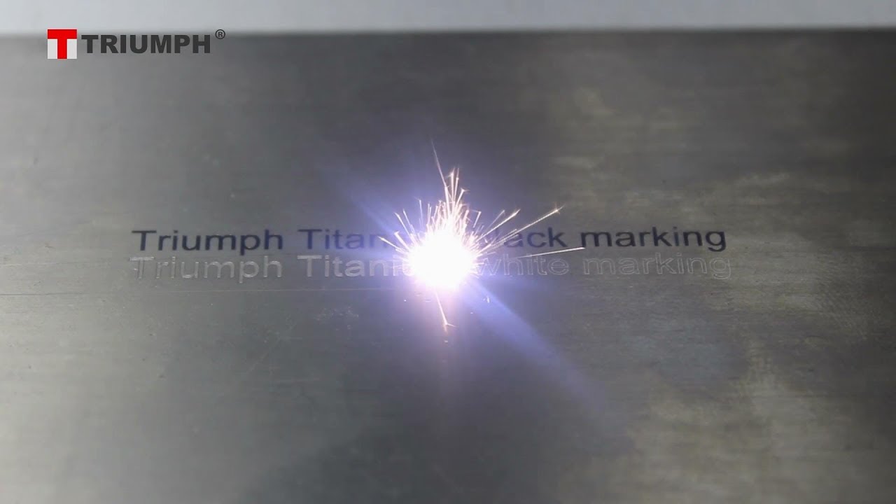 Titanium alloy fiber laser marking black color，triumphlaser - YouTube