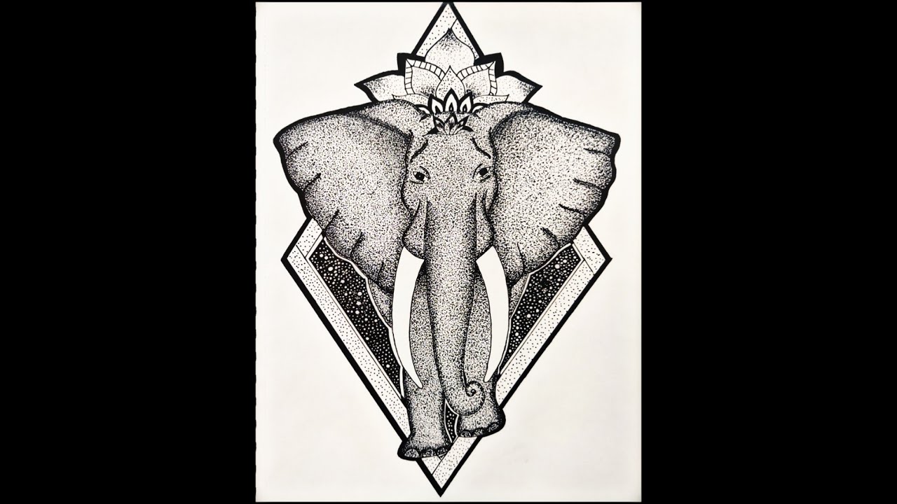 A beautiful portrait of an elephant using more than 10 lakh dots ...