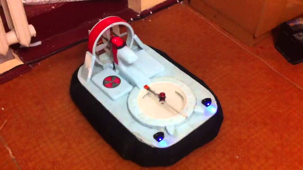 Homemade RC hovercraft test flight - YouTube