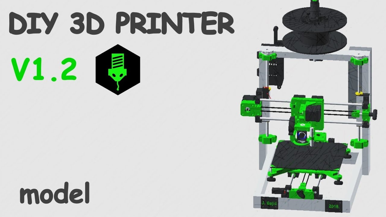 DIY 3D PRINTER V1.2 - model - YouTube