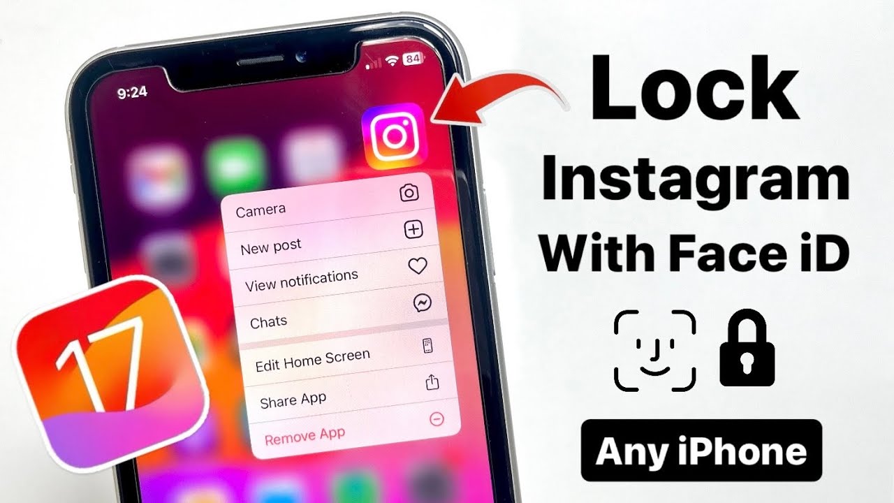 How to Lock Instagram app with Face iD & Passcode on iPhone iOS 17 ...