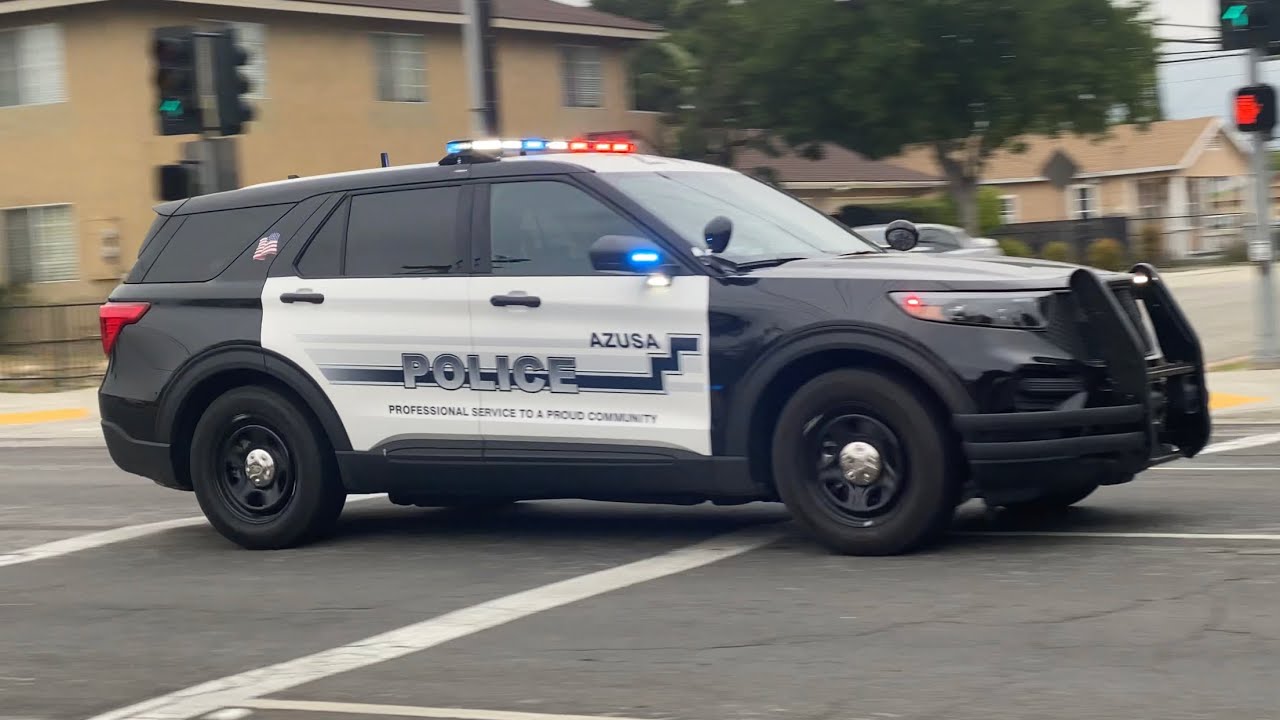 Azusa Police New Ford Explorer Responding Code 3 - YouTube
