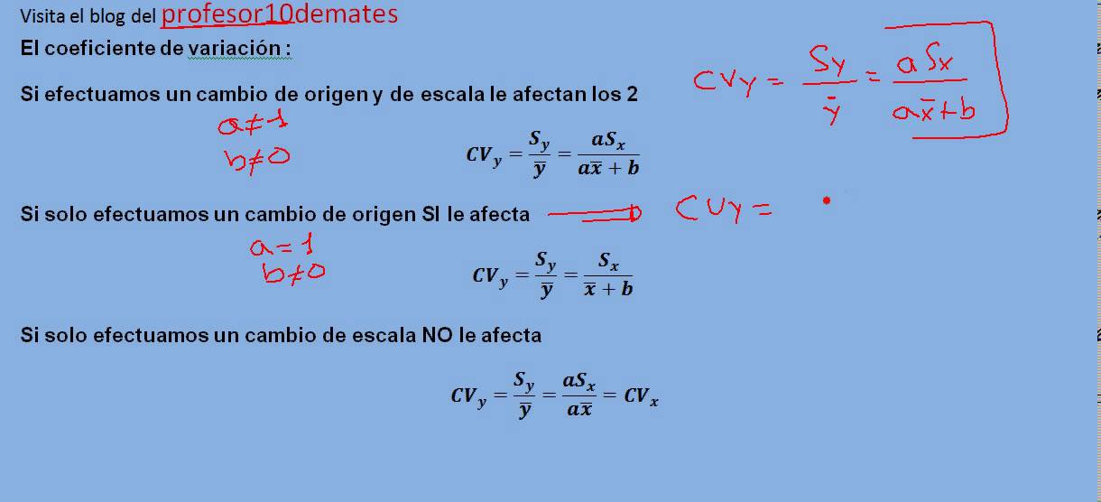 coeficiente de variación cambio de escala y de origen - YouTube