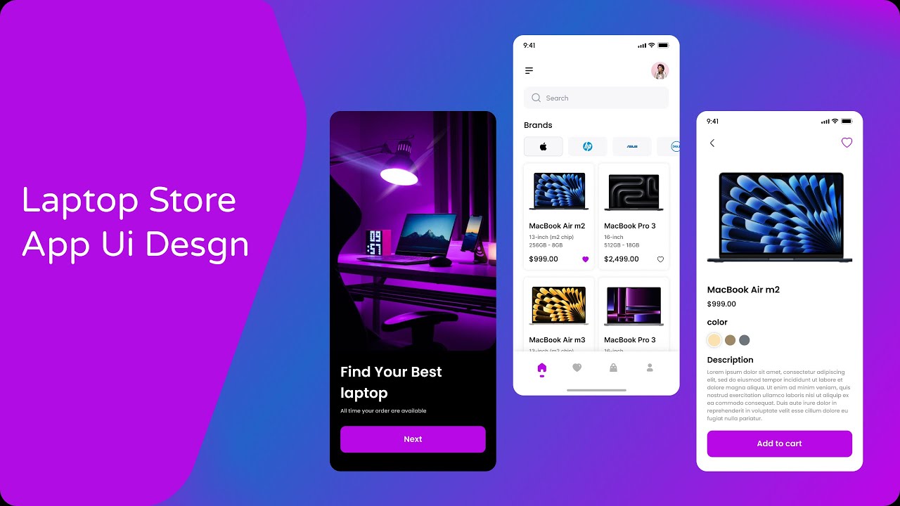 Laptop Store App UI Design in figma - YouTube